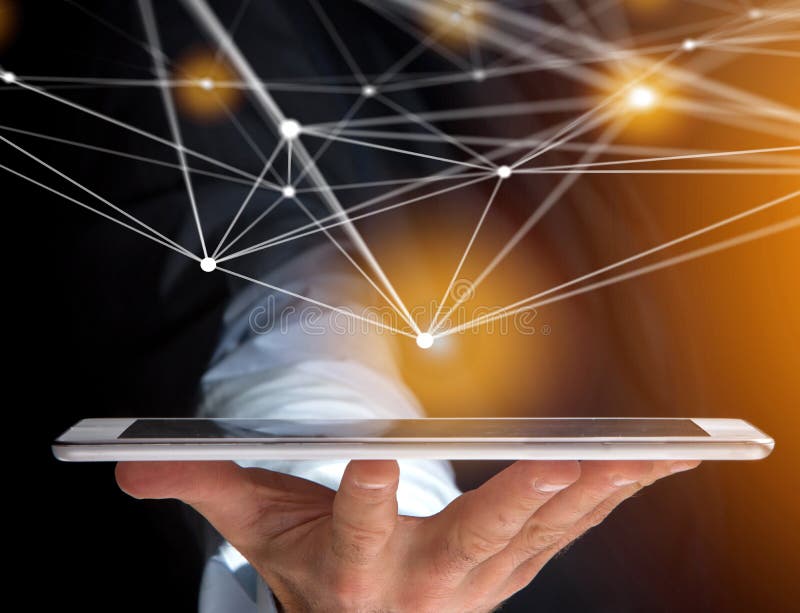 Web Operating System Screen and Network Connection Displayed on Stock ...