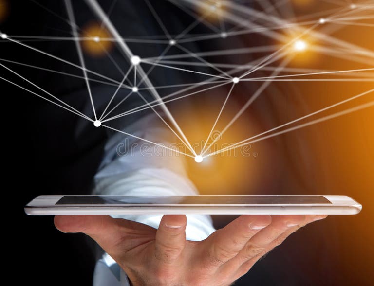 Web Operating System Screen and Network Connection Displayed on Stock ...