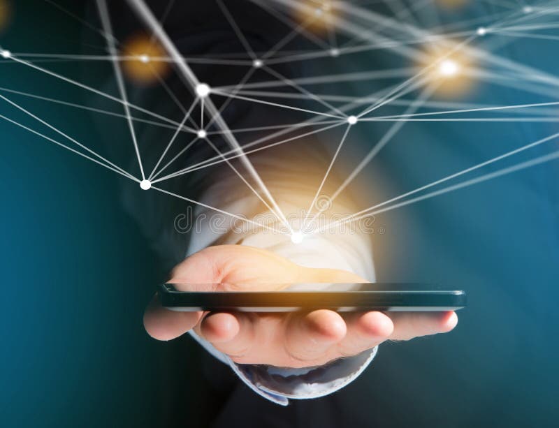 Web Operating System Screen and Network Connection Displayed on Stock ...