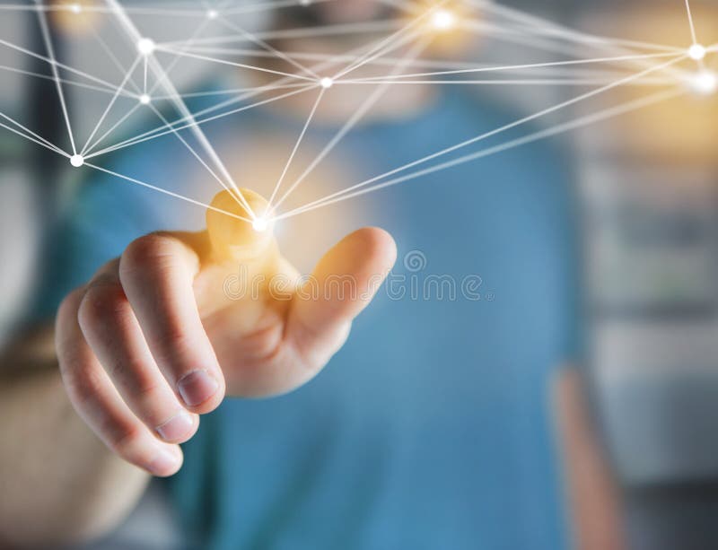 Web Operating System Screen and Network Connection Displayed on Stock ...