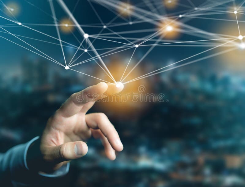 Web Operating System Screen and Network Connection Displayed on Stock ...