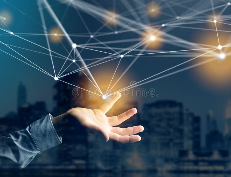 Web Operating System Screen and Network Connection Displayed on Stock ...