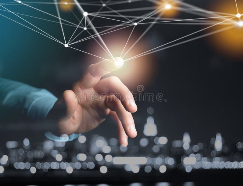 Web Operating System Screen and Network Connection Displayed on Stock ...