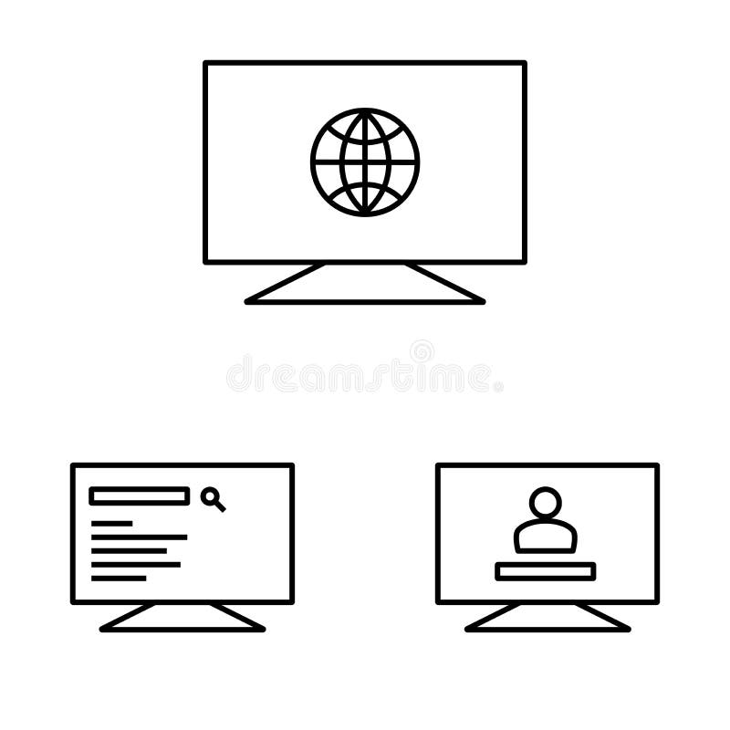 Web Operations on the Monitors Icon Stock Illustration - Illustration ...