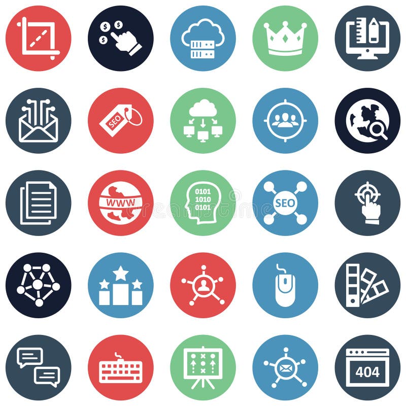 Web And Optimization Isolated Vector Icons Set Which Can Easily Modify