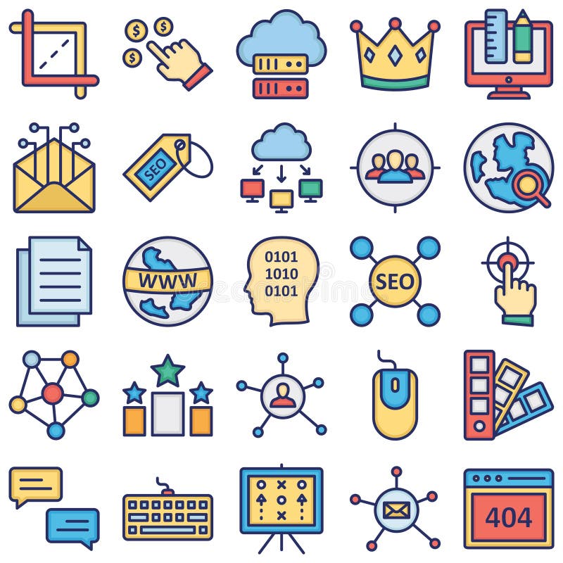 Web and Optimization Isolated Vector Icons Set Which Can Easily Modify ...