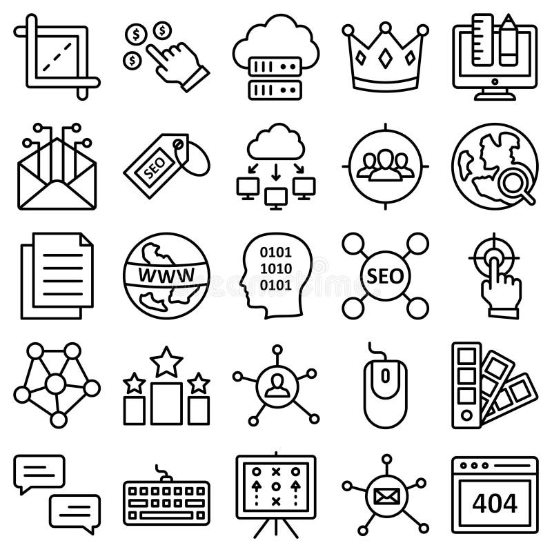 Web and Optimization Isolated Vector Icons Set Which Can Easily Modify ...