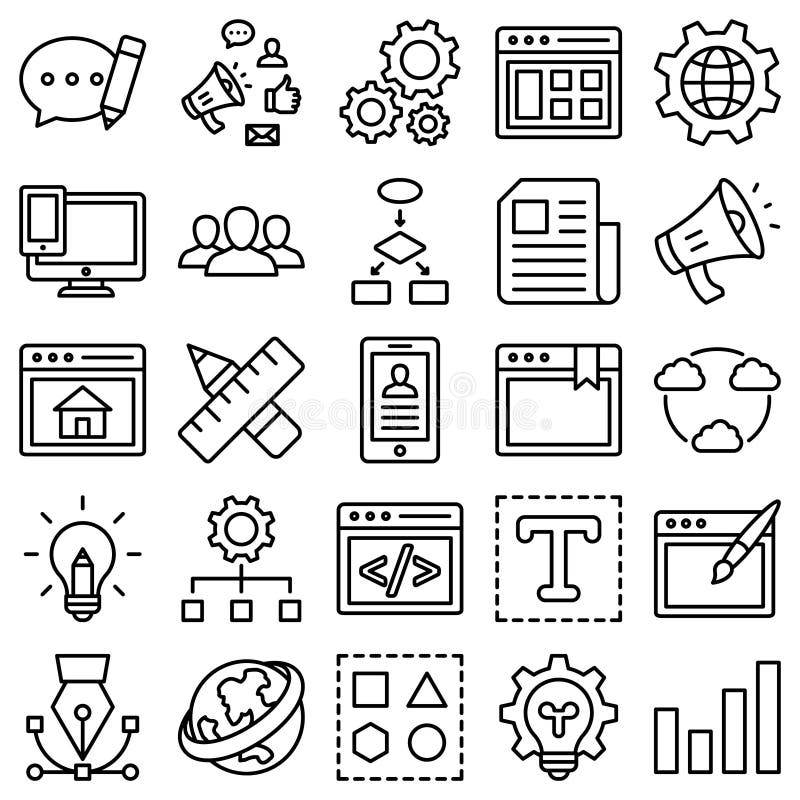 Web and Optimization Isolated Vector Icons Set Which Can Easily Modify or Editable Stock Vector ...