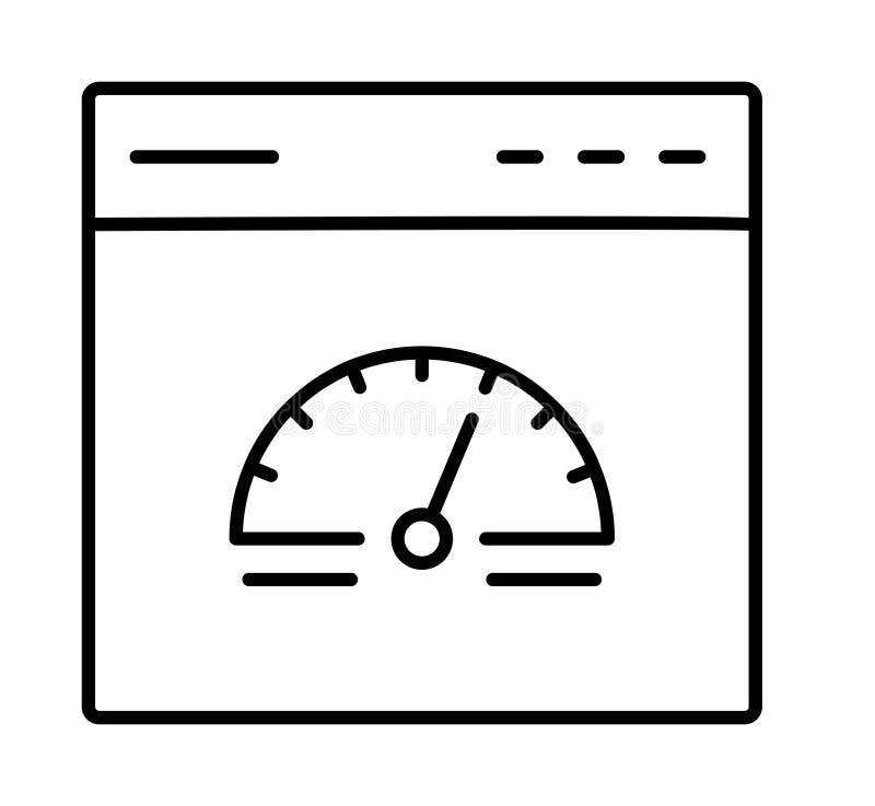 Web Optimization, Line Vector Icon on Transparent Background. Outline ...