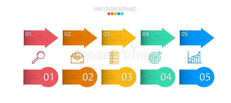 5 Options Timeline Infographic Vector, Working Process Diagram with ...