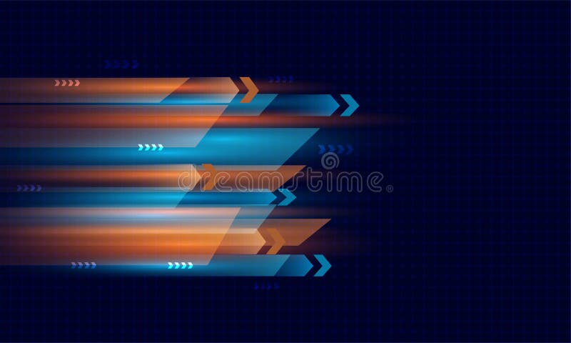 Orange and Blue Light Speed Abstarct Background.Futuristic Digital ...