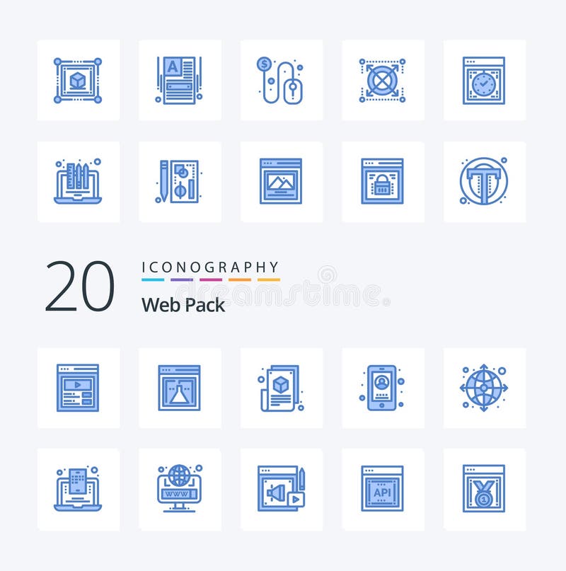 20 Web Pack Blue Color Icon Pack Like Arrow Phone Blog Page Mobile ...