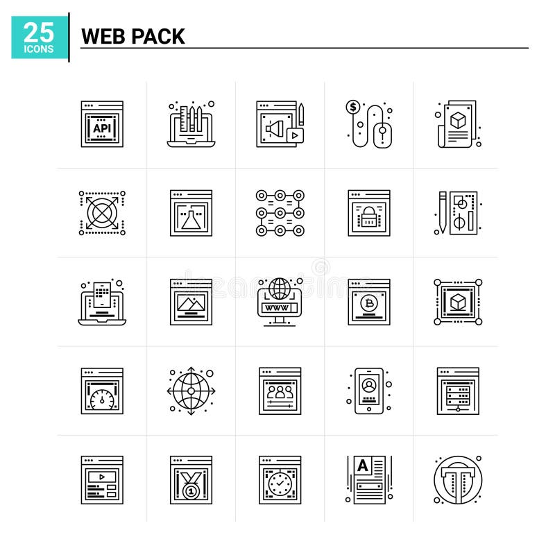 Vector Pack of 4 Icons in Line Style. Creative Outline Pack Isolated on ...