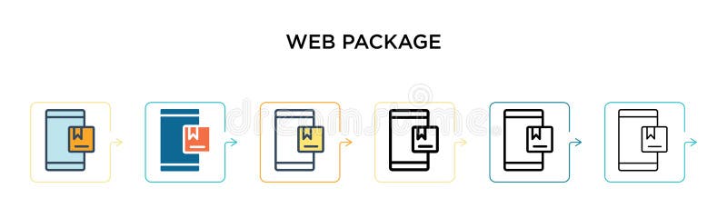 Web Package Vector Icon in 6 Different Modern Styles. Black, Two ...