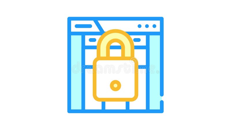 Safe Padlock Glyph Icon Animation Stock Video - Video of locker ...