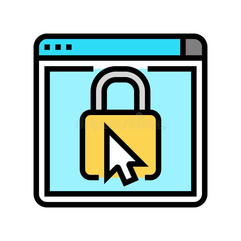 Web Padlock Color Icon Vector Illustration Stock Vector - Illustration ...