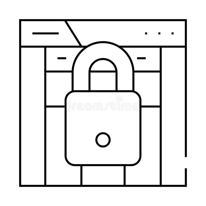 Web Padlock Line Icon Vector Illustration Stock Illustration ... Web Padlock Line Icon Vector Illustration Stock Illustration ...