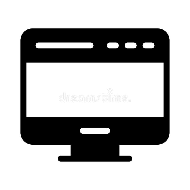 Web Screen Vector Glyph Flat Icon Stock Illustration - Illustration of ...