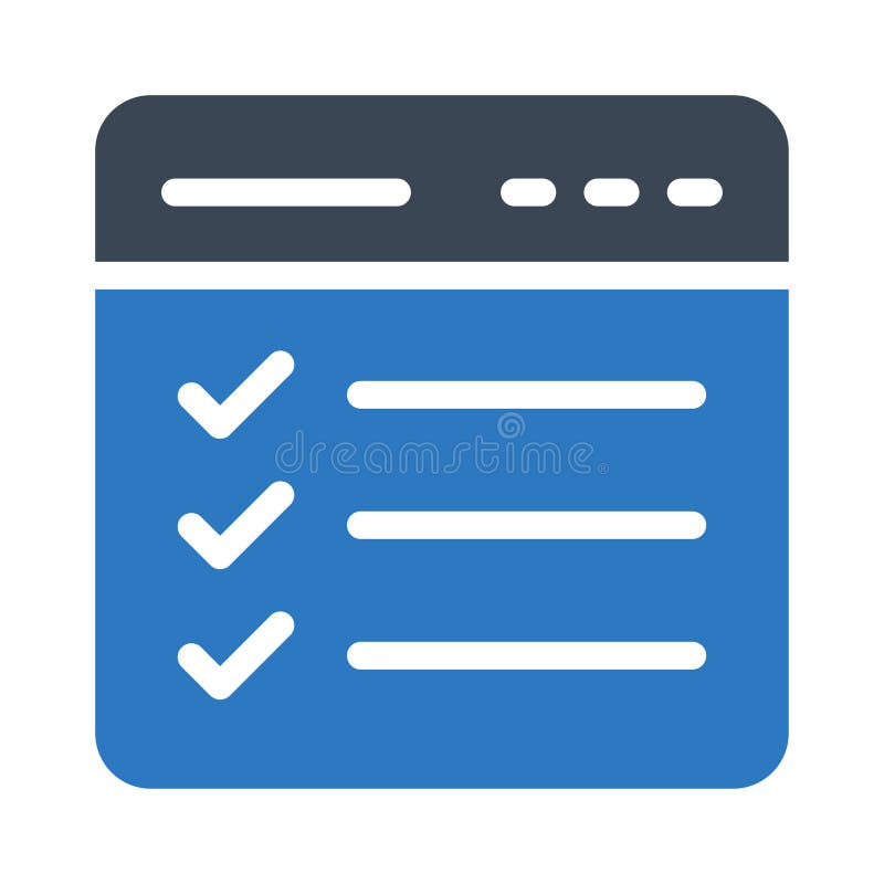 Web Page Checklist Vector Glyph Color Icon Stock Illustration ...