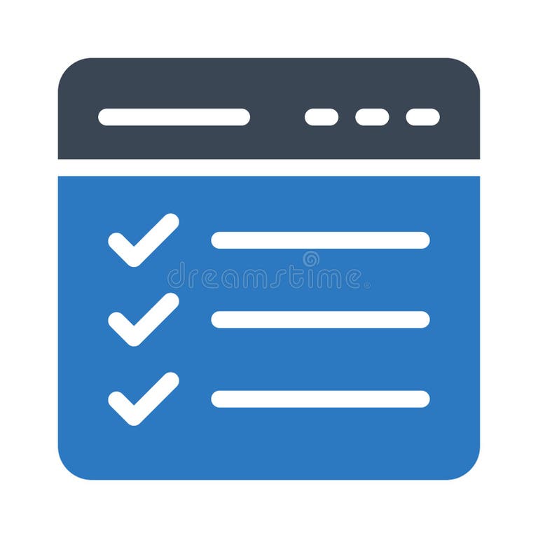 Web Page Checklist Vector Glyph Color Icon Stock Illustration ...