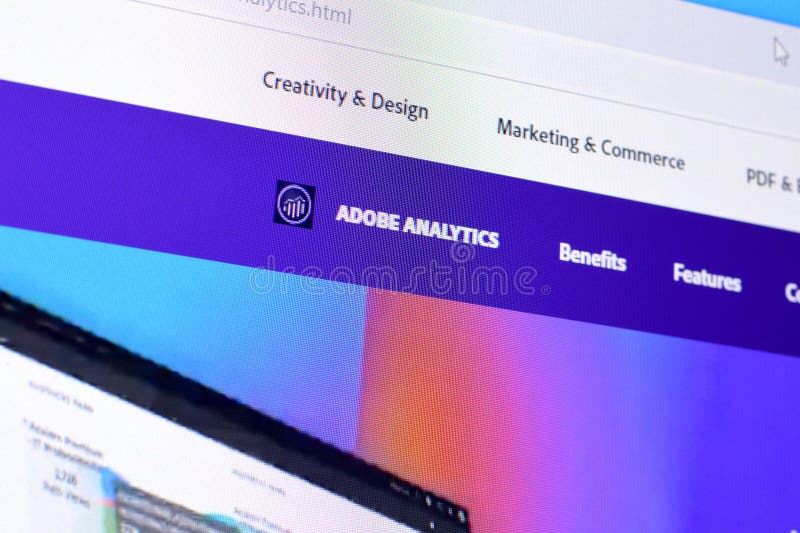 Web Page of Adobe Analytics Product on Official Website on the Display ...