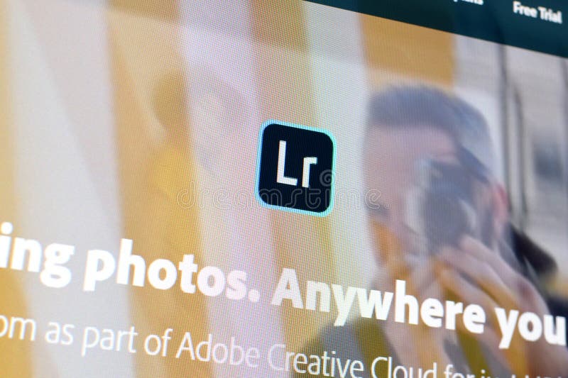 Web Page of Adobe Lightroom Product on Official Website on the Display ...