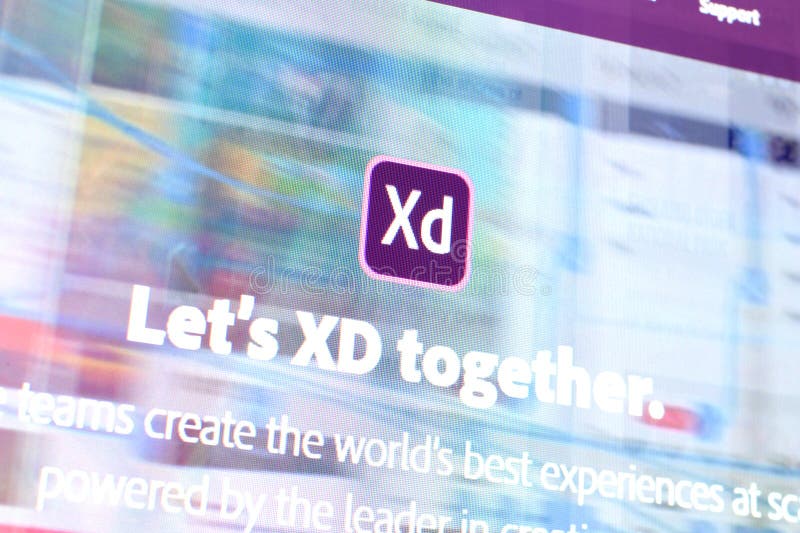 Web Page of Adobe Xd Product on Official Website on the Display of PC ...