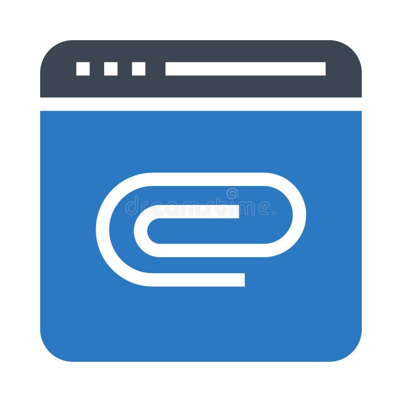 Web Page Attachment Glyphs Double Color Icon Stock Illustration ...