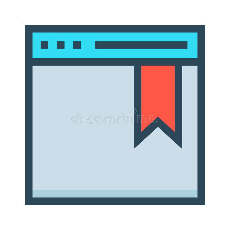 Web Page Bookmark Color Line Icon Stock Illustration - Illustration of ...