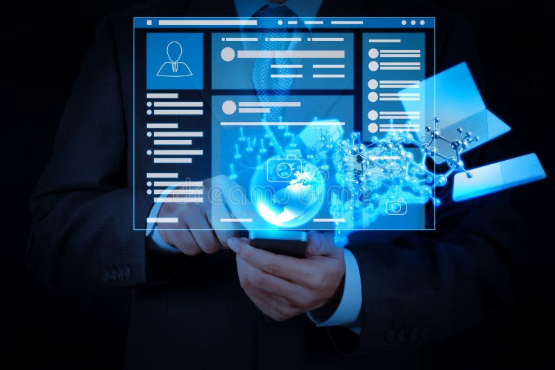 Web Page Browser of Social Media Page VR Interface on the Laptop Stock ...