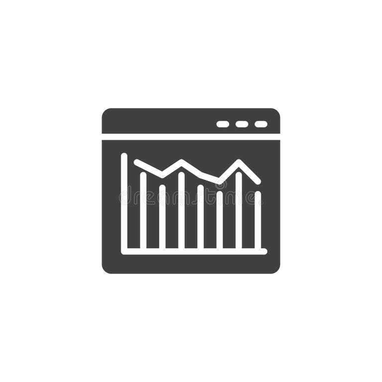Web Page with Chart Diagram Vector Icon Stock Vector - Illustration of ...