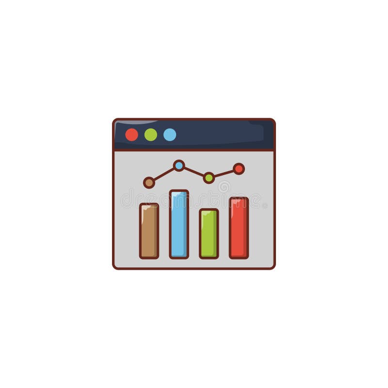 Page with Chart Sign. Document with Chart Isolated Simple Icon Stock ...