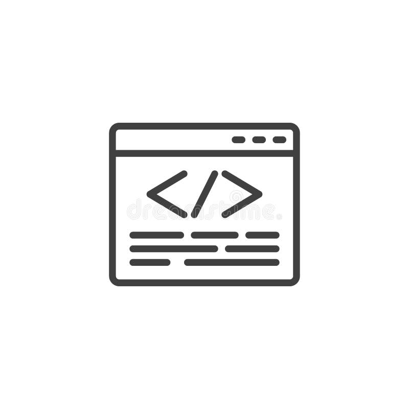 Coding Line Icon, Outline and Solid Vector Sign, Linear and Full Stock Vector - Illustration of ...