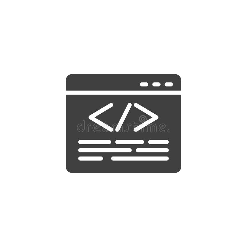Web Page Coding Vector Icon Stock Illustration - Illustration of page ...