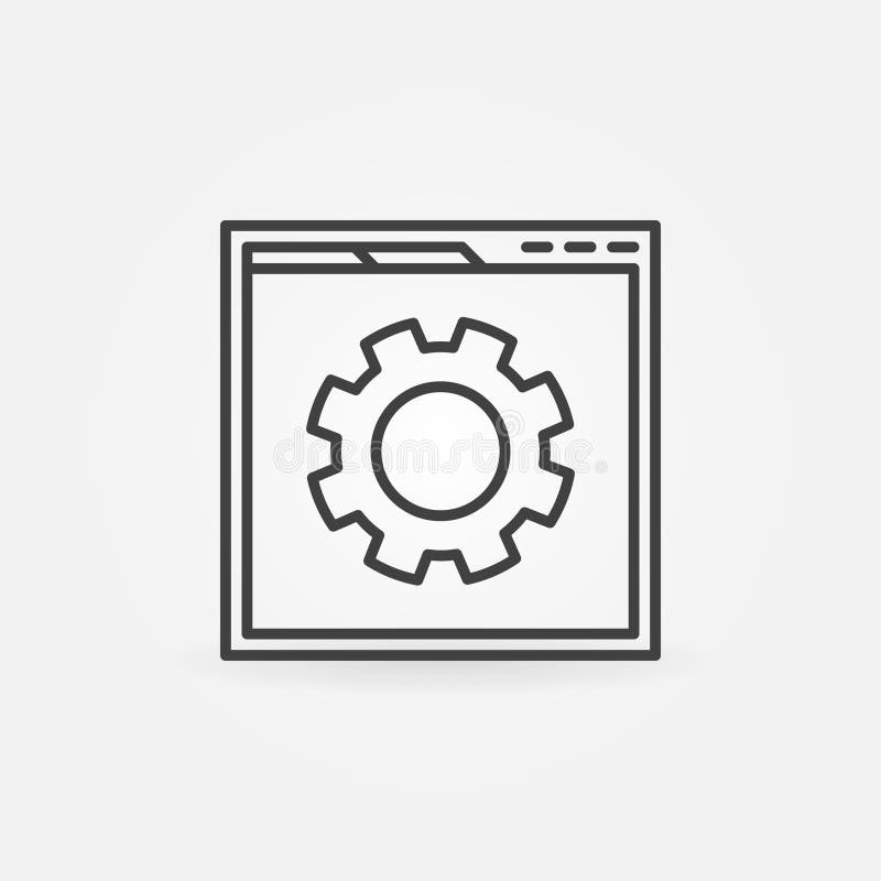 Web Page with Cog Outline Icon. Vector SEO Concept Symbol Stock Vector ...