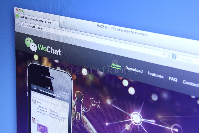 Web page de WeChat foto editorial. Imagem de mensagens - 36783676