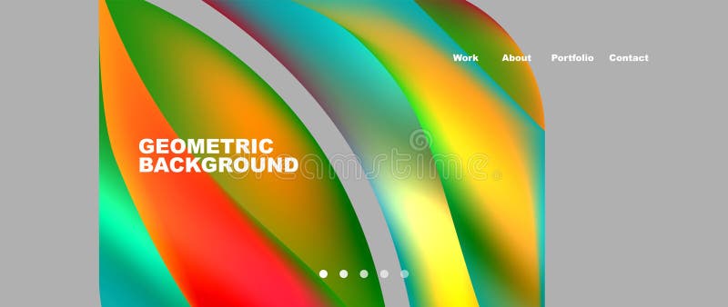 Web Page Design with Geometric Elements - Circle and Wave. Techno Art ...