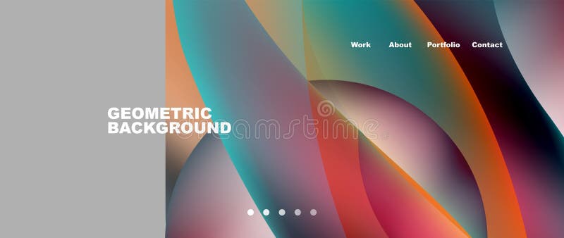 Web Page Design with Geometric Elements - Circle and Wave. Techno Art ...