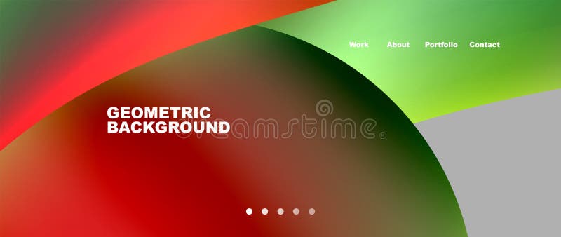 Web Page Design with Geometric Elements - Circle and Wave. Techno Art ...