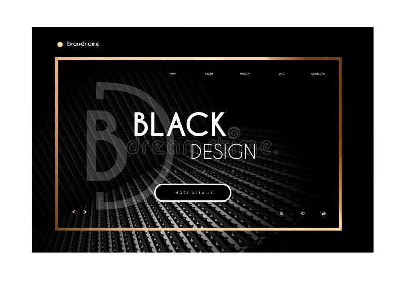 Web Page Design, Landing Page in Black and Gold Minimalistic Style ...