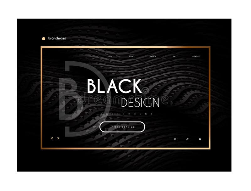 Web Page Design, Landing Page in Black and Gold Minimalistic Style ...