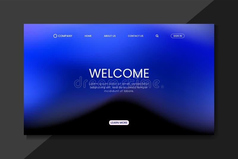 Dark Blue Gradient Landing Page Template with Abstract Background for ...