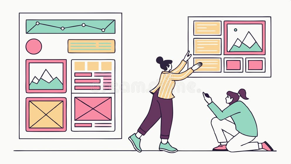 Web Page Design Process, UI UX Development and Website Creation Vector Design Generative AI ...