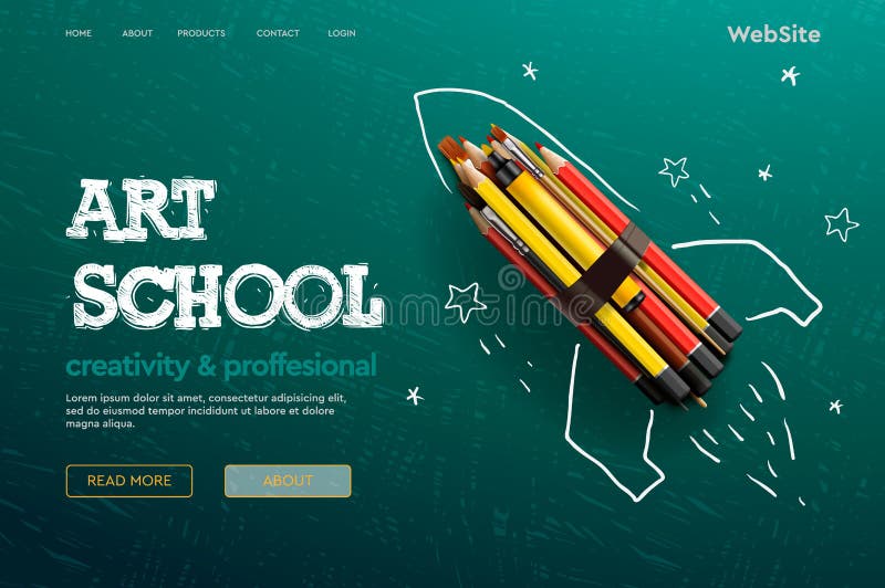 Web Page Design Template for Art School, Studio, Course, Class ...