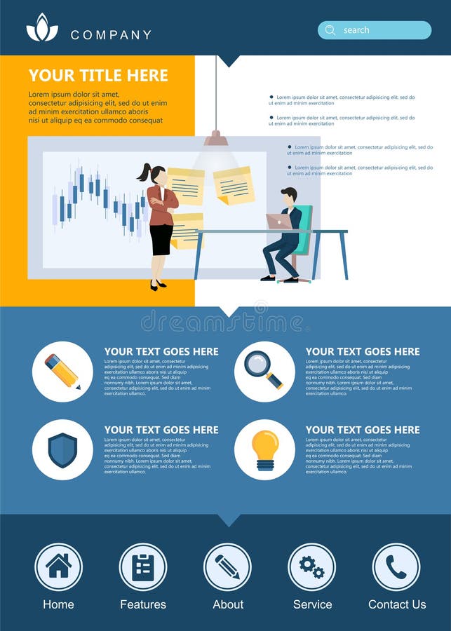 Web Page Design Template for Business Plan, Analysis and Statistics ...