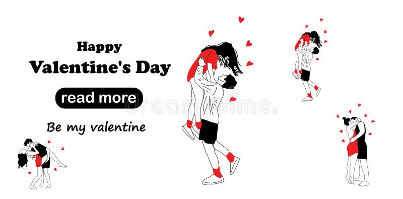 Web Page Design Template. Couples in Love Stock Vector - Illustration ...