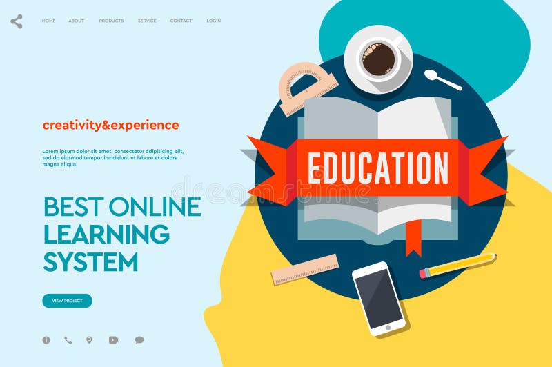 Web Page Design Template for E-learning, Online Education, E-book ...