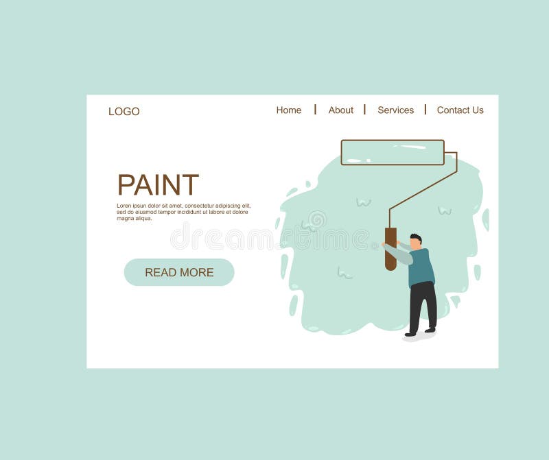 Web Page Design Template for Paint Stock Vector - Illustration of tint ...