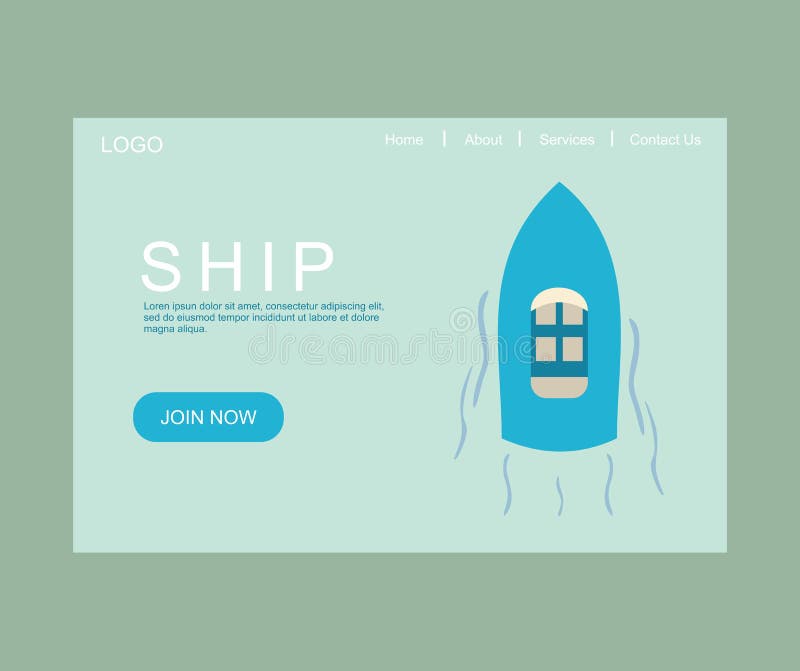 Web Page Design Template for Ship. Stock Vector - Illustration of ...