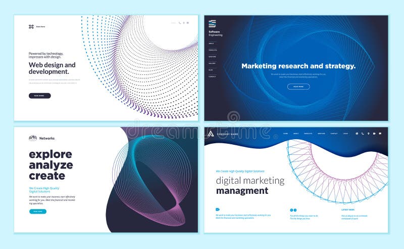 Web Page Design Templates with Abstract Background for Marketing ...